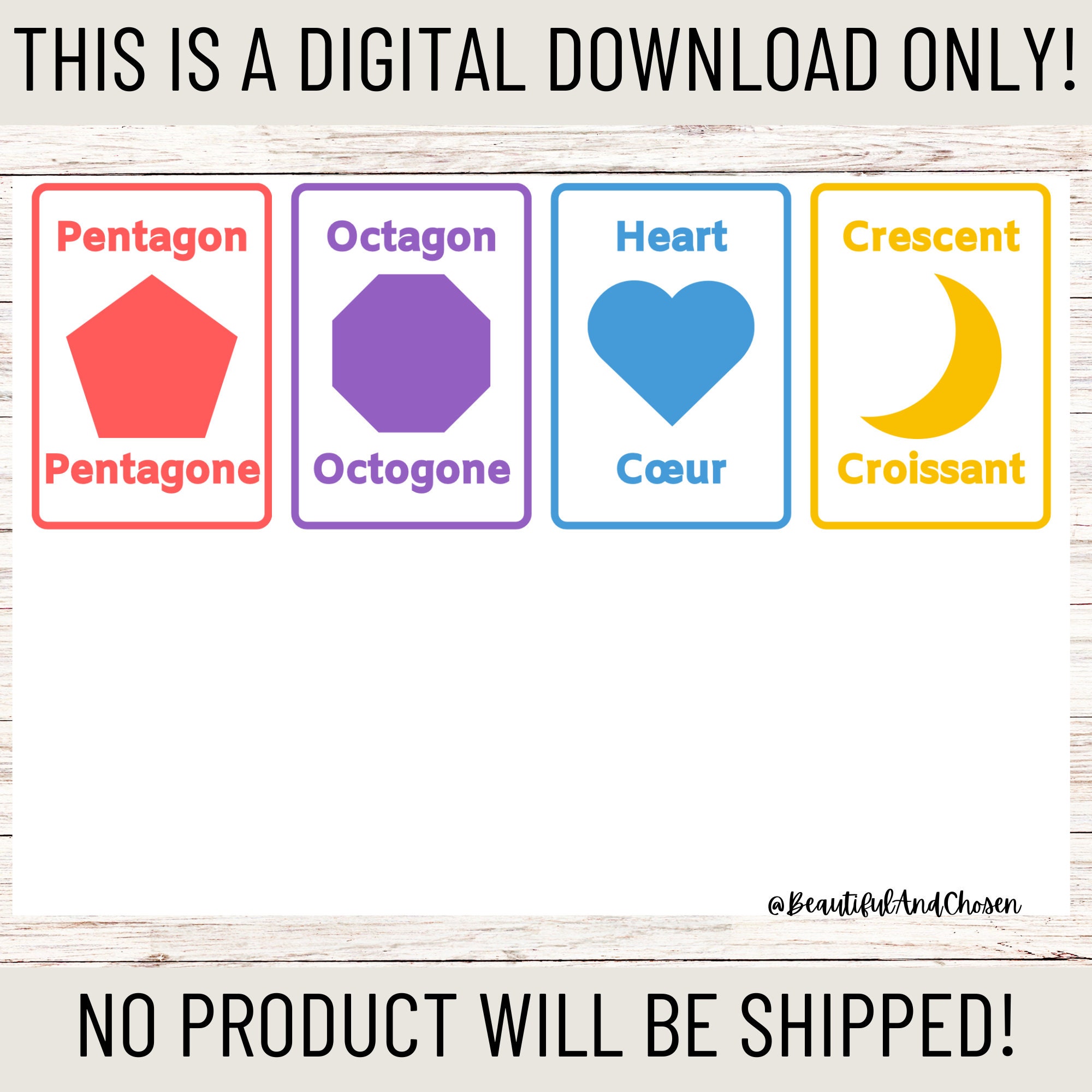 Colors and Shapes Bilingual Flashcards-french and English - Etsy