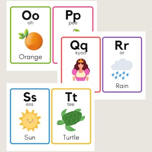 English Alphabet Flashcards Printable With Pronunciation 5x7 Kids ...