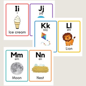 English Alphabet Flashcards Printable With Pronunciation 5x7 Kids ...