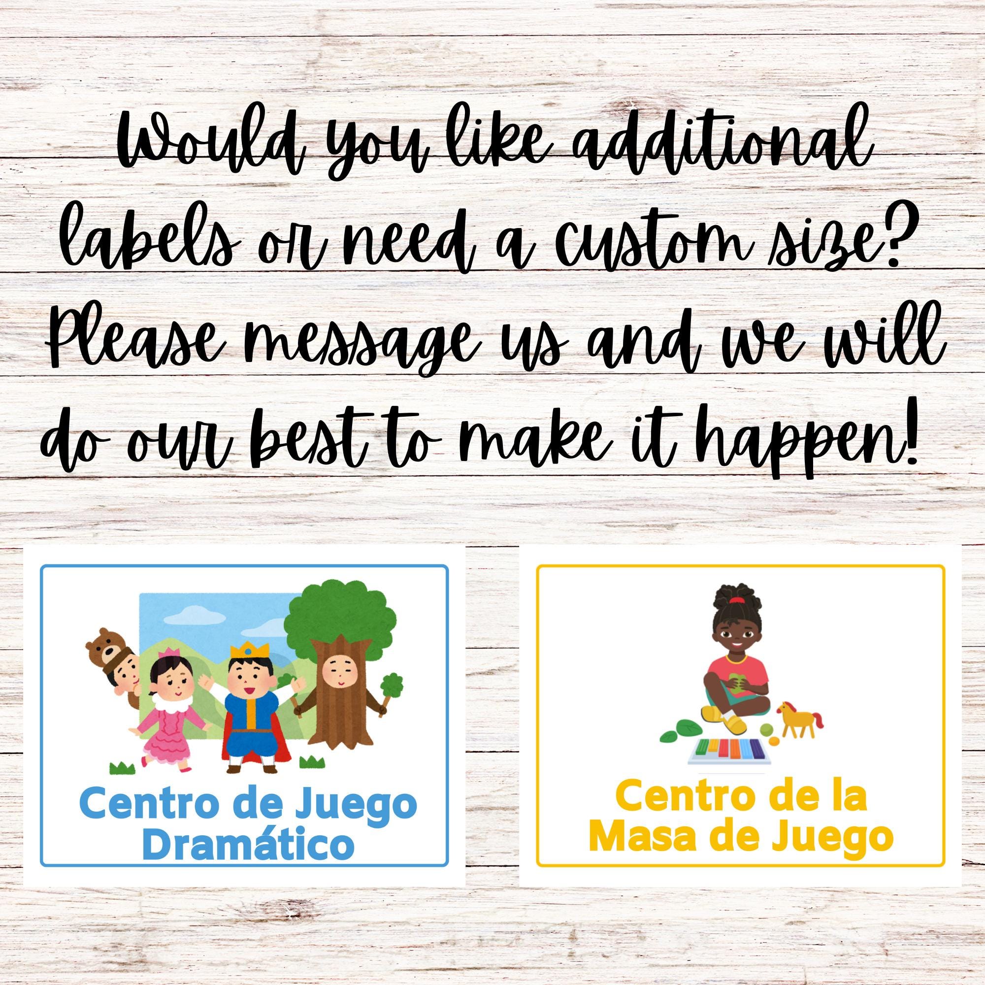 Spanish Classroom Center Labels – Bilingual Flashcards (PDF) - Etsy