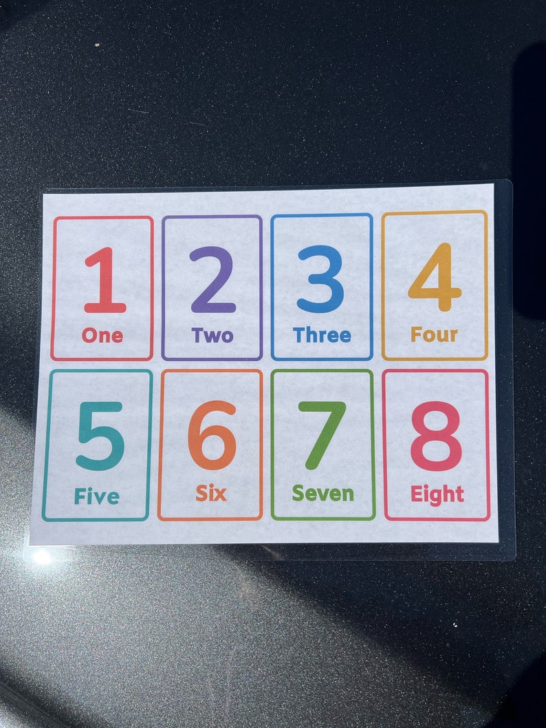 Number Flashcards 1-24 Colorful Preschool Tool MESSAGE to ADD NUMBERS ...
