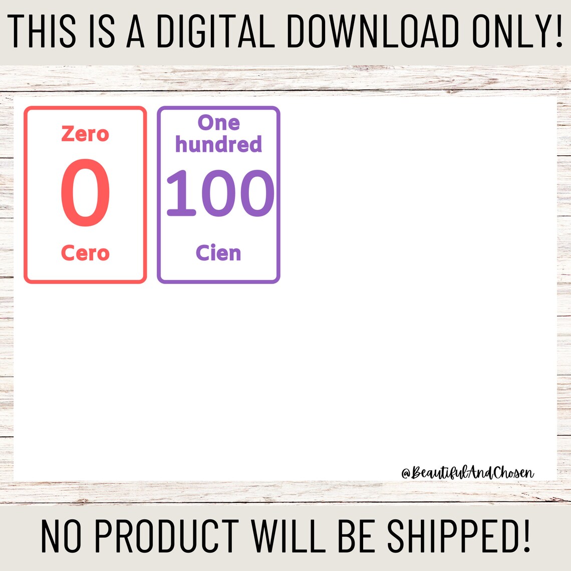 Numbers Bilingual Flashcards-spanish and English - Etsy