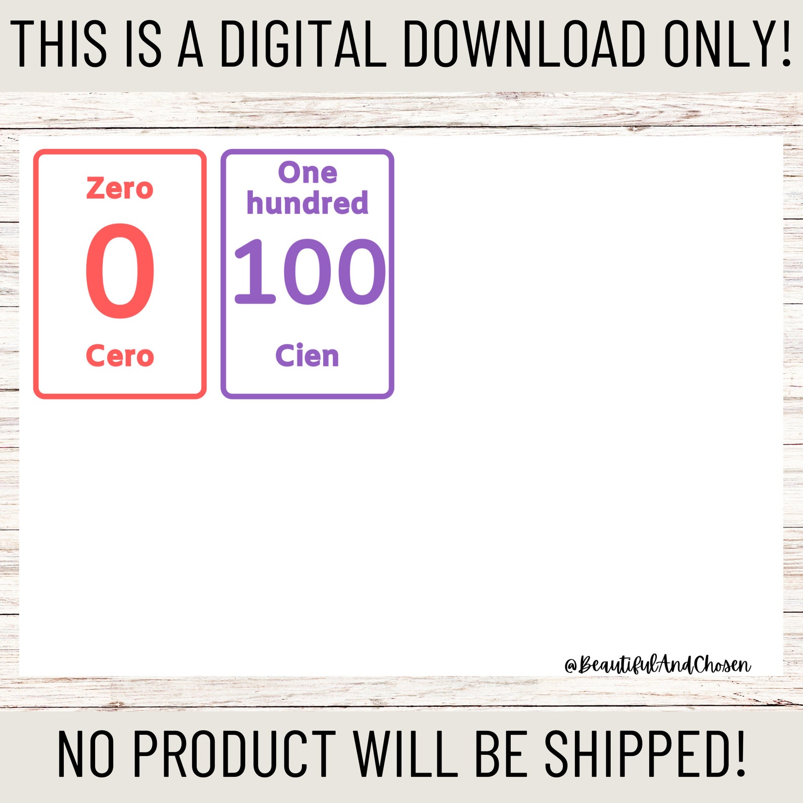 Numbers Bilingual Flashcards-spanish and English - Etsy