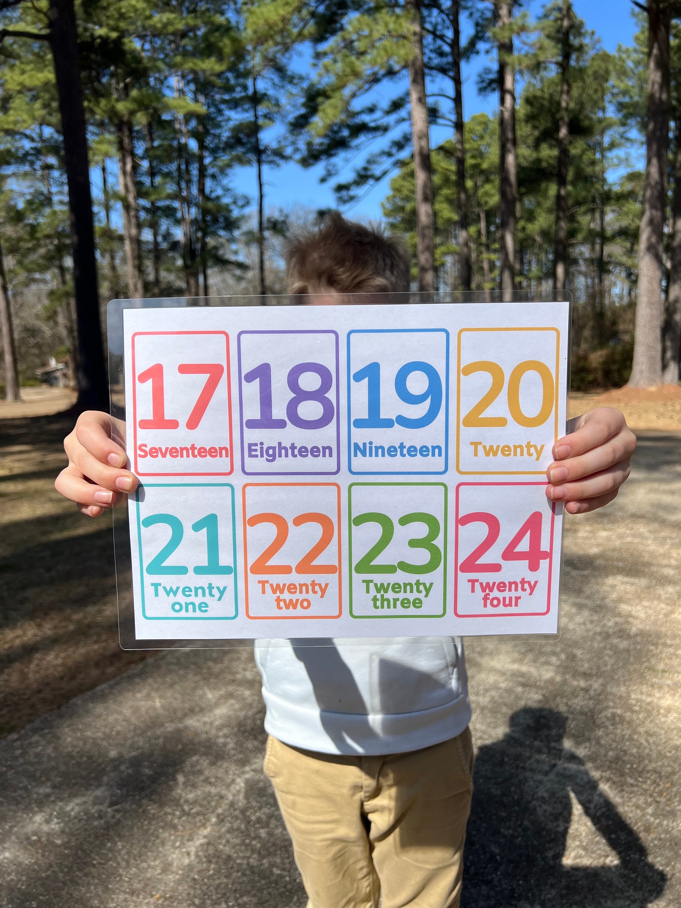 Number Flashcards 1-24 Colorful Preschool Tool MESSAGE to ADD NUMBERS ...