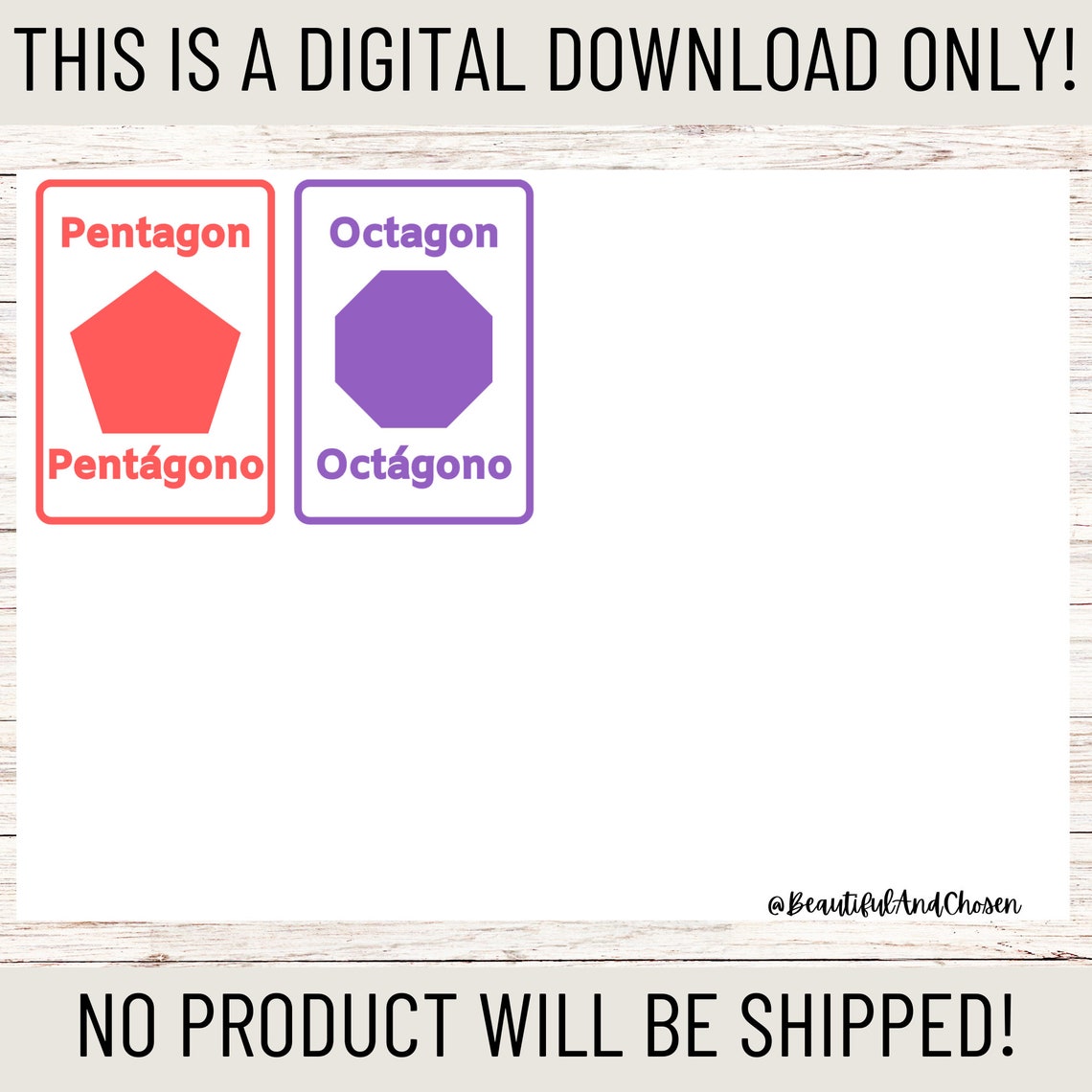 Colors and Shapes Bilingual Flashcards-spanish and English Printable ...