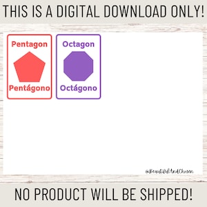 Colors and Shapes Bilingual Flashcards-spanish and English Printable ...