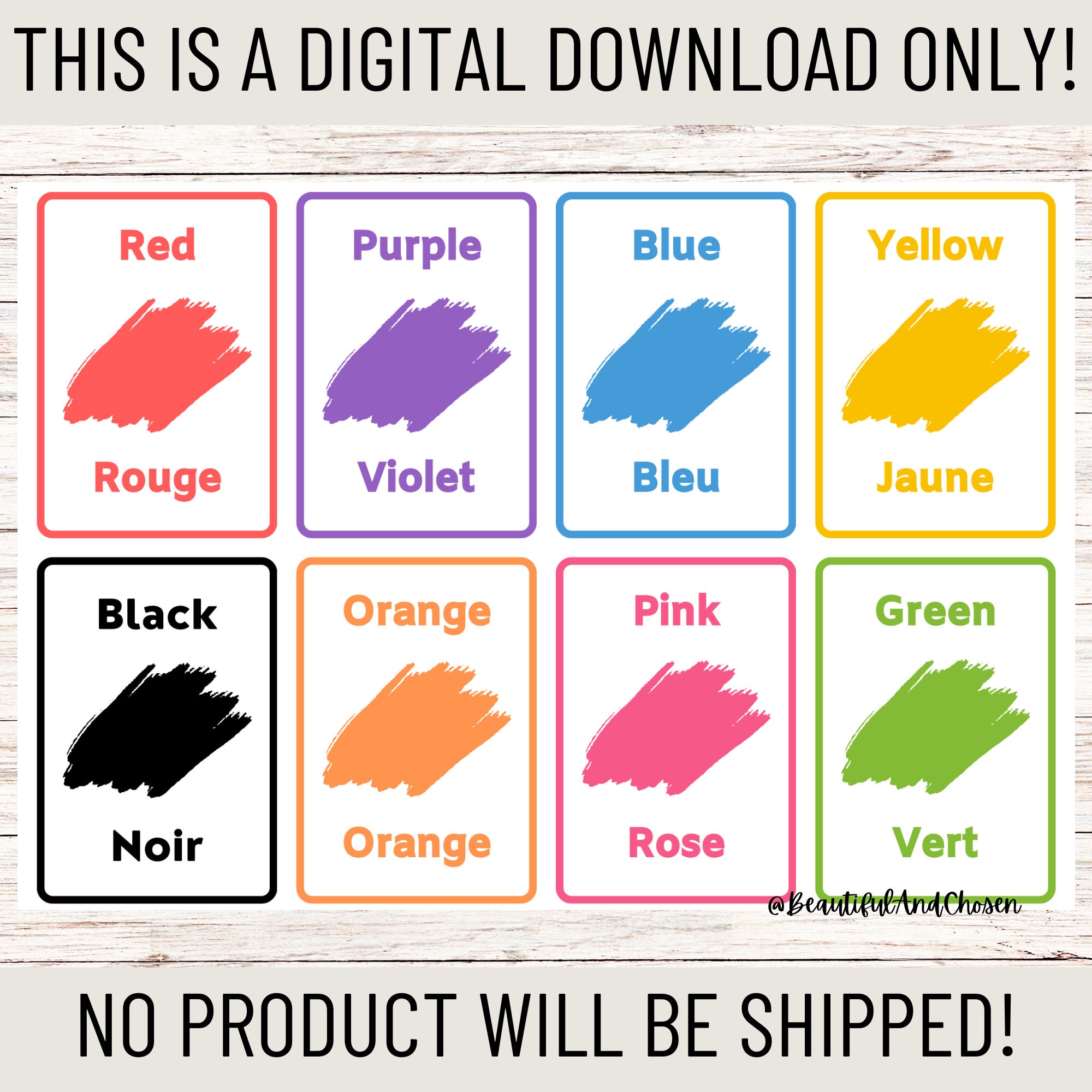 Colors and Shapes Bilingual Flashcards-french and English - Etsy