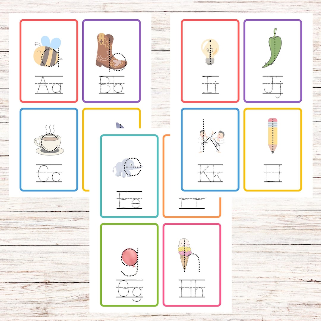 Spanish Alphabet Tracing Flashcards Printable - Mnemonic Flashcards ...