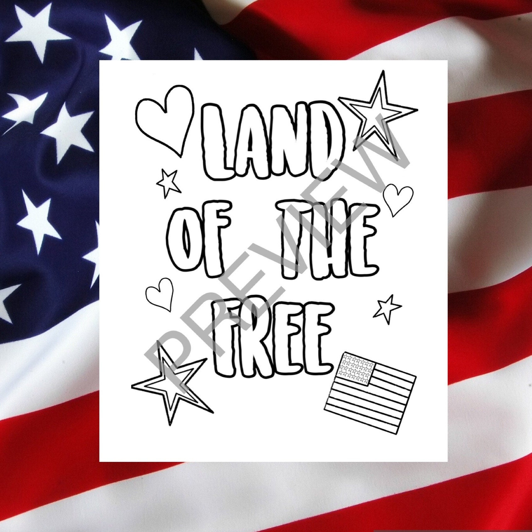 Printable Patriotic Coloring Sheets for Kids-set OF 5-4th of - Etsy