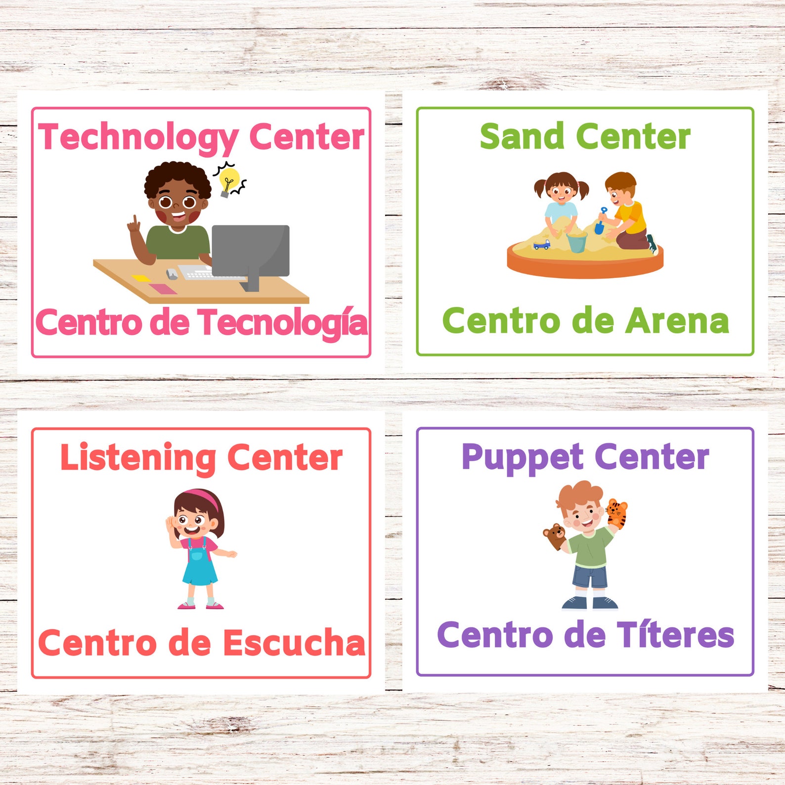 Bilingual Classroom Labels and Rules-spanish and English- Center Labels ...