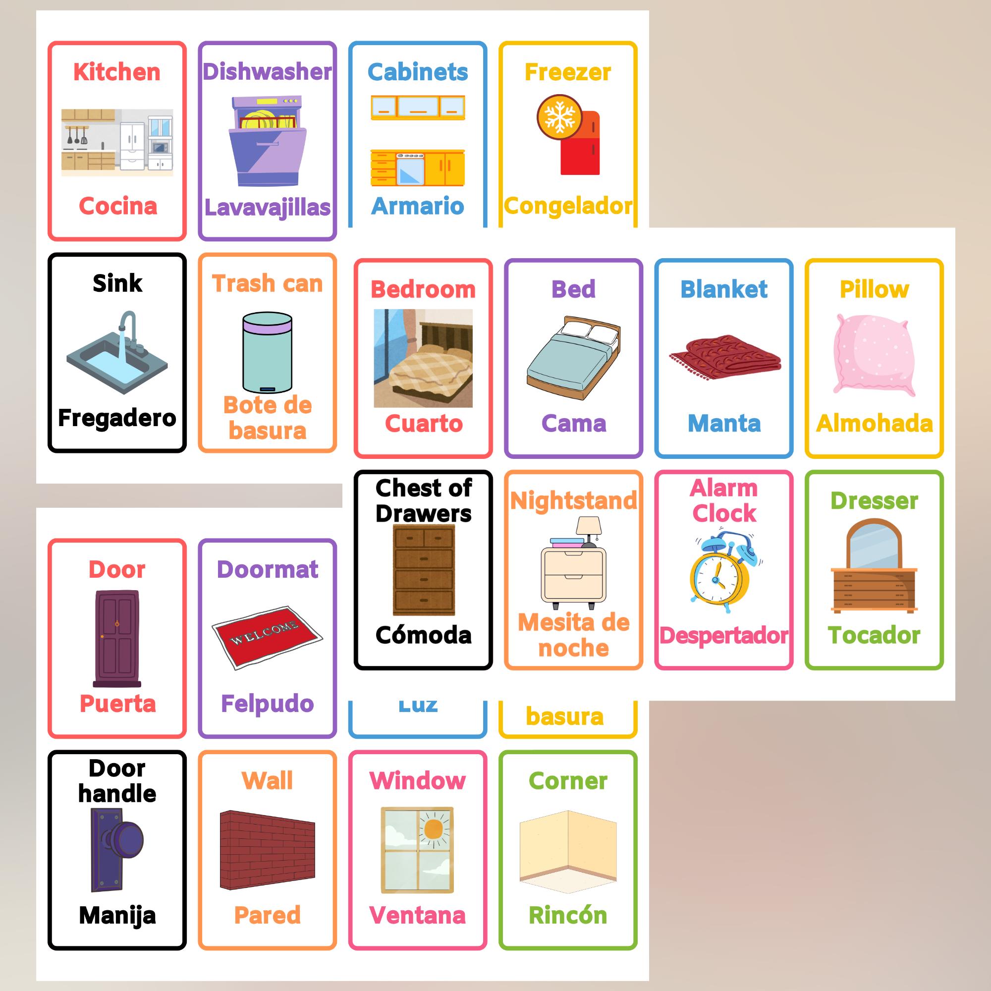 Bilingual Home Labels (125+)-spanish and English- Complete Set - Etsy