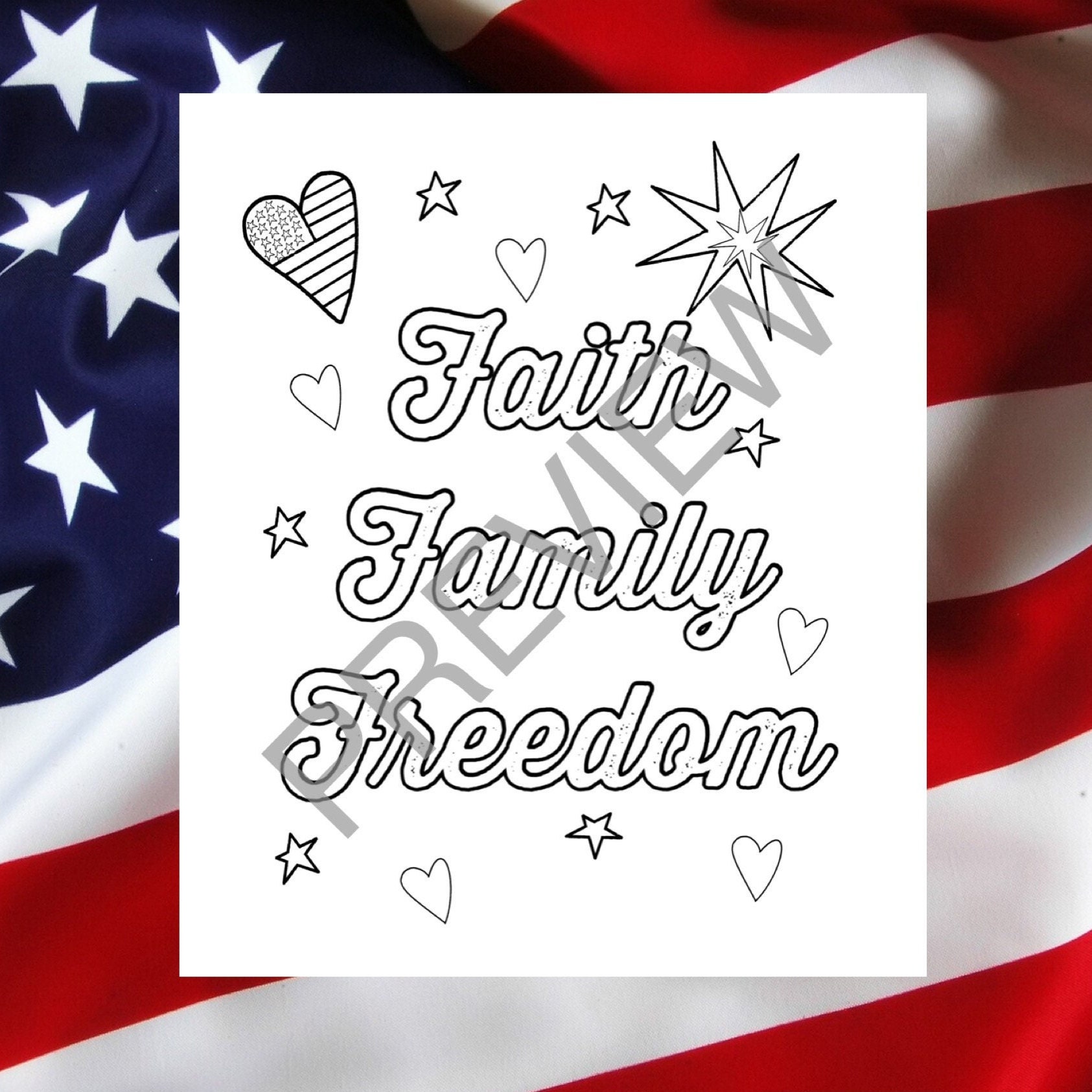 Printable Patriotic Coloring Sheets for Kids-set OF 5-4th of - Etsy