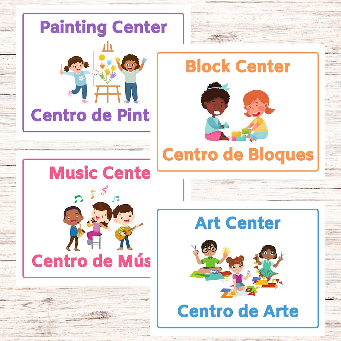 Bilingual Classroom Center Labels-spanish and English- Classroom ...