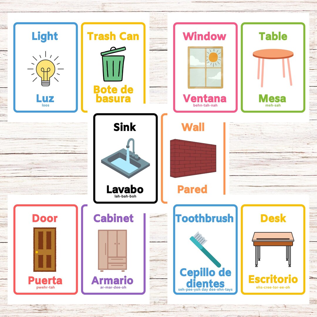 Cartes-éclair bilingues pour la classe : vocabulaire espagnol et ...