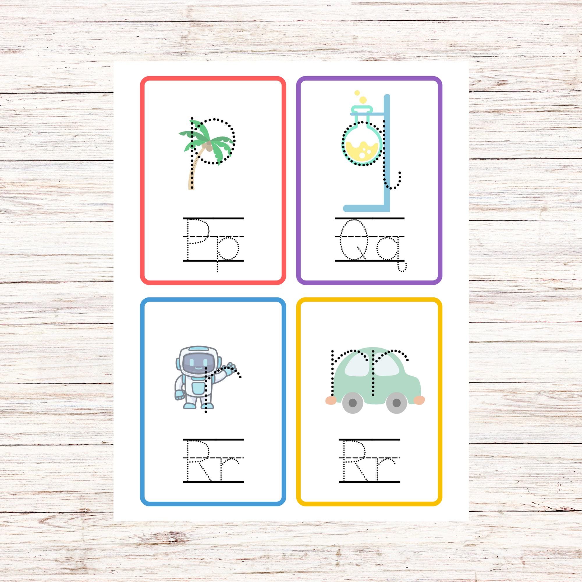 Spanish Alphabet Tracing Flashcards Printable - Mnemonic Flashcards ...