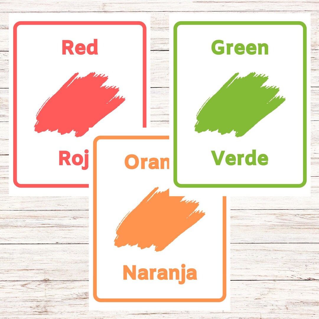 Colors Bilingual Posters-spanish and English Printable-classroom ...