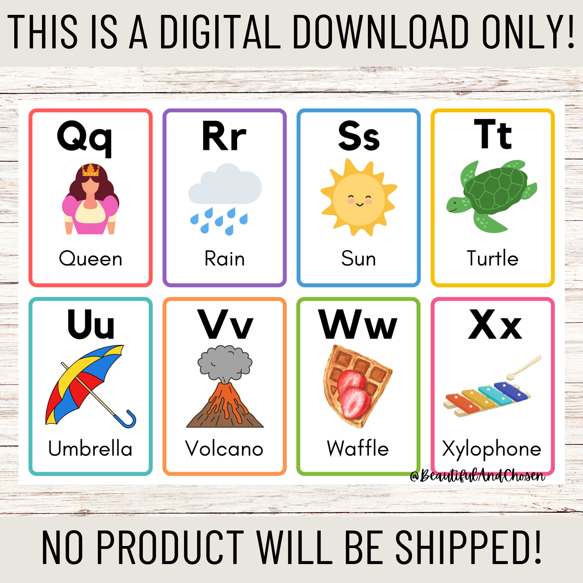 English Alphabet Flashcards Printable-study Tools, Kids Review ...