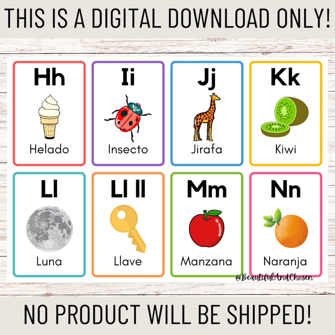 Spanish Alphabet Flashcards Printable-study Tools Kids - Etsy Canada