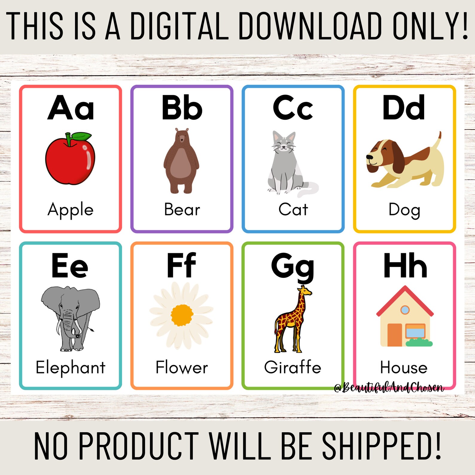 English Alphabet Flashcards Printable-study Tools, Kids Review ...