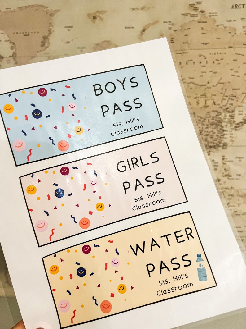 Customizable Hallway Pass-digital Download for Classroom, Elementary ...