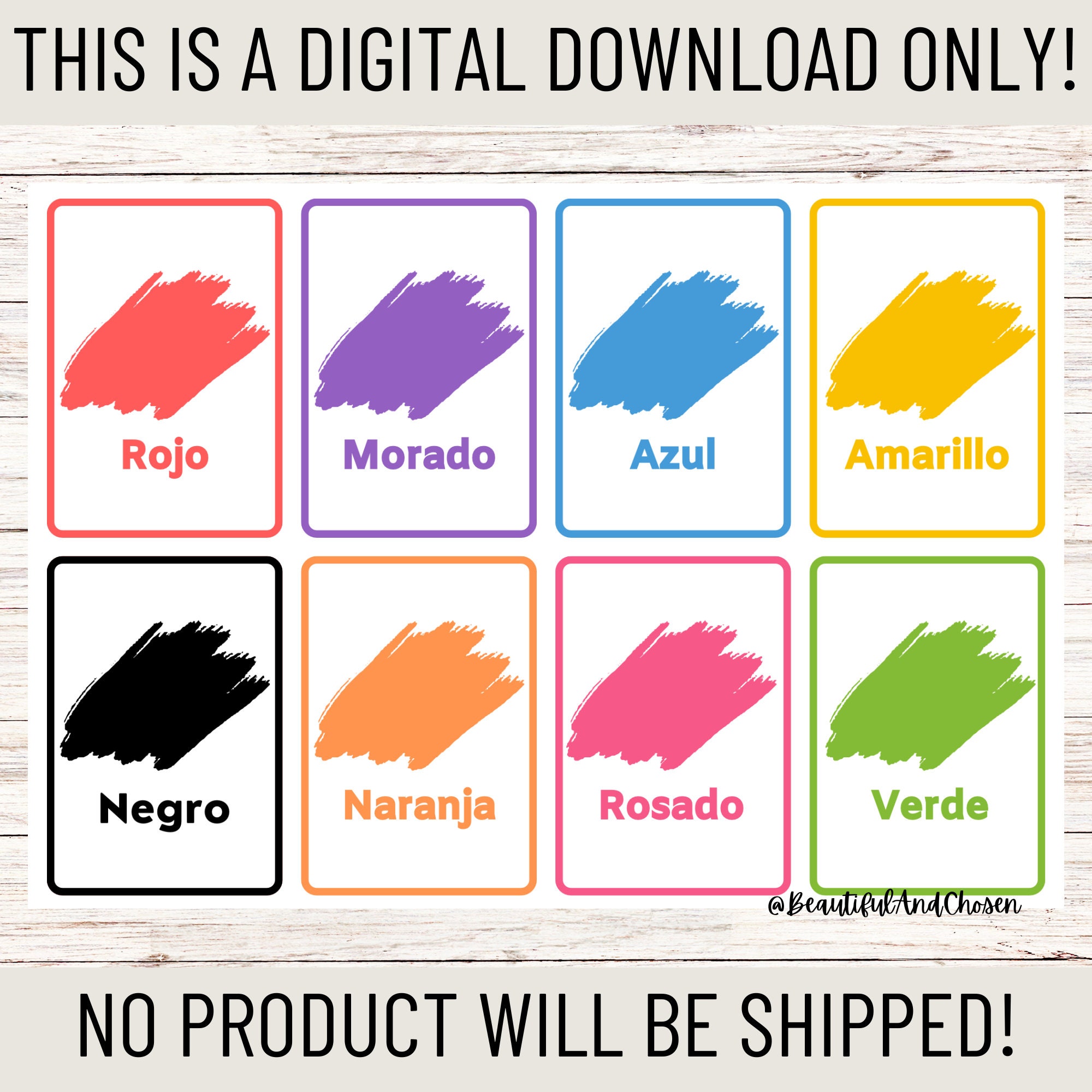 Colors and Shapes Bilingual Flashcards-spanish Printable - Etsy