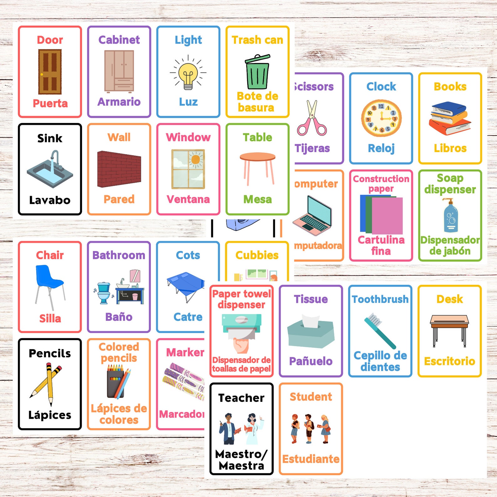 Bilingual Classroom Labels and Rules-spanish and English- Classroom ...