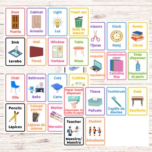 Bilingual Classroom Labels and Rules-spanish and English- Classroom ...