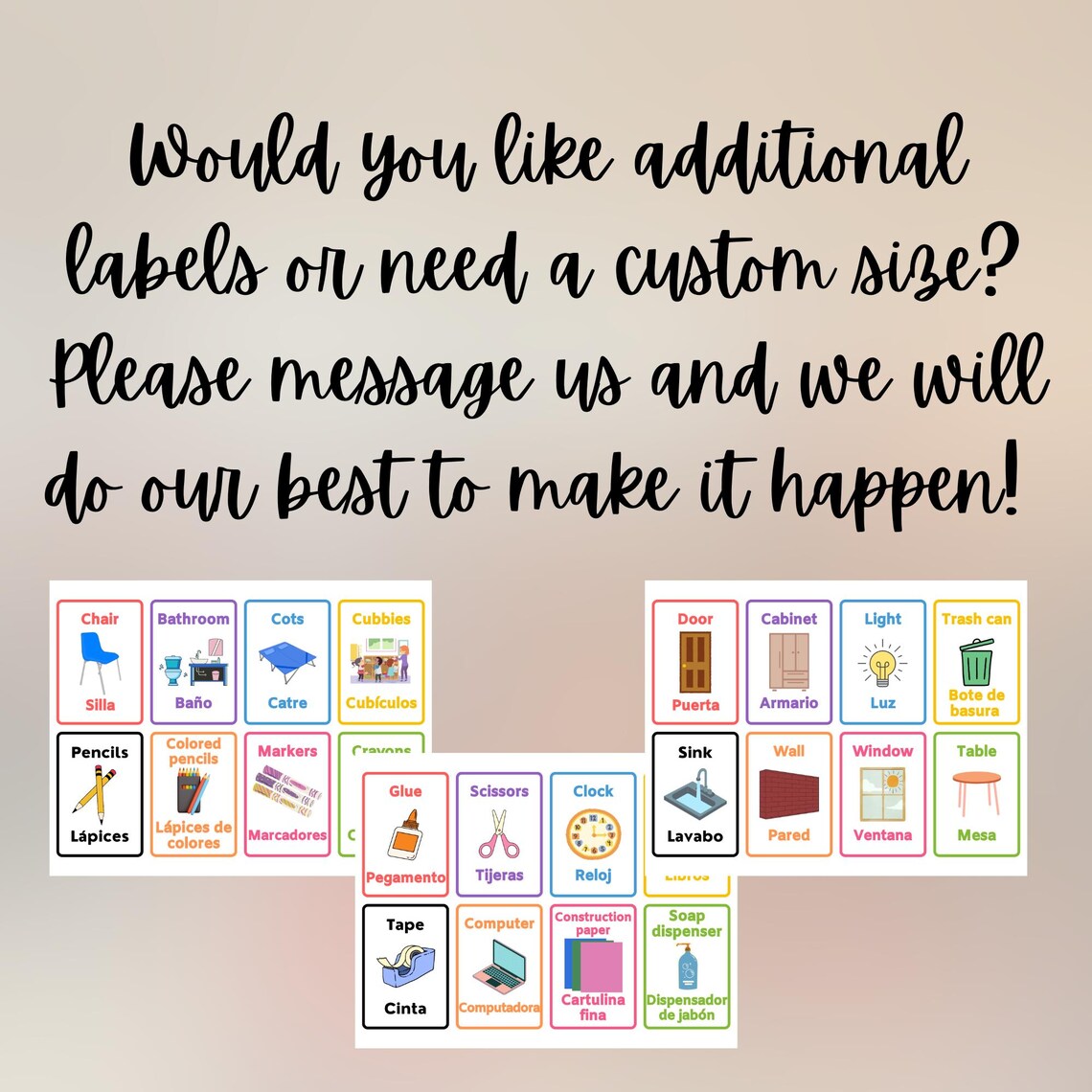 Bilingual Home Labels (125+)-spanish and English- Complete Set - Etsy