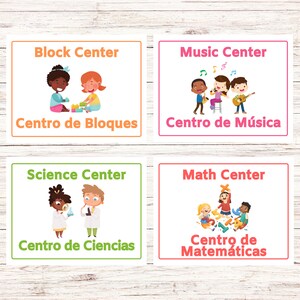 Bilingual Classroom Center Labels-spanish and English- Classroom ...