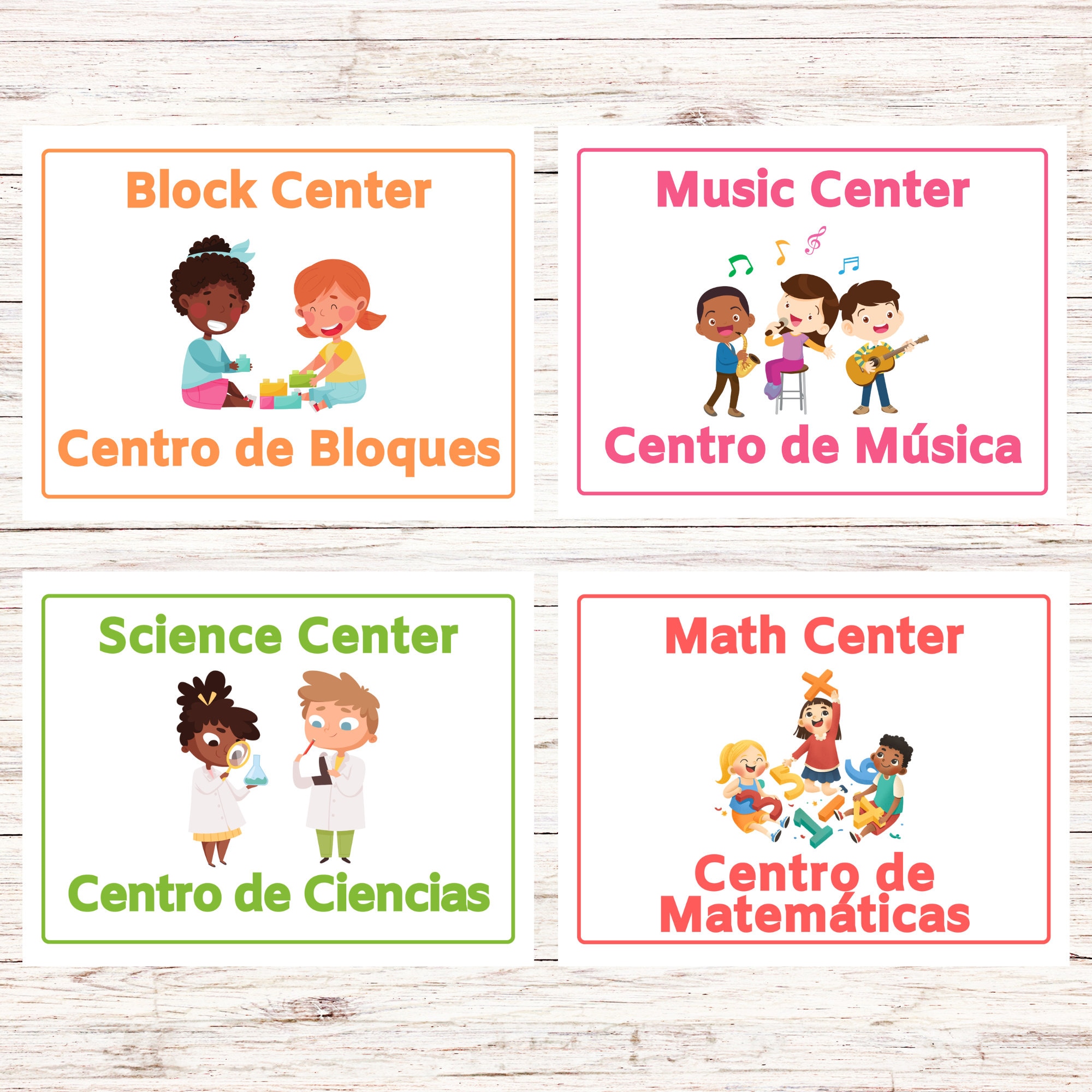 Bilingual Classroom Center Labels-spanish and English- Classroom ...