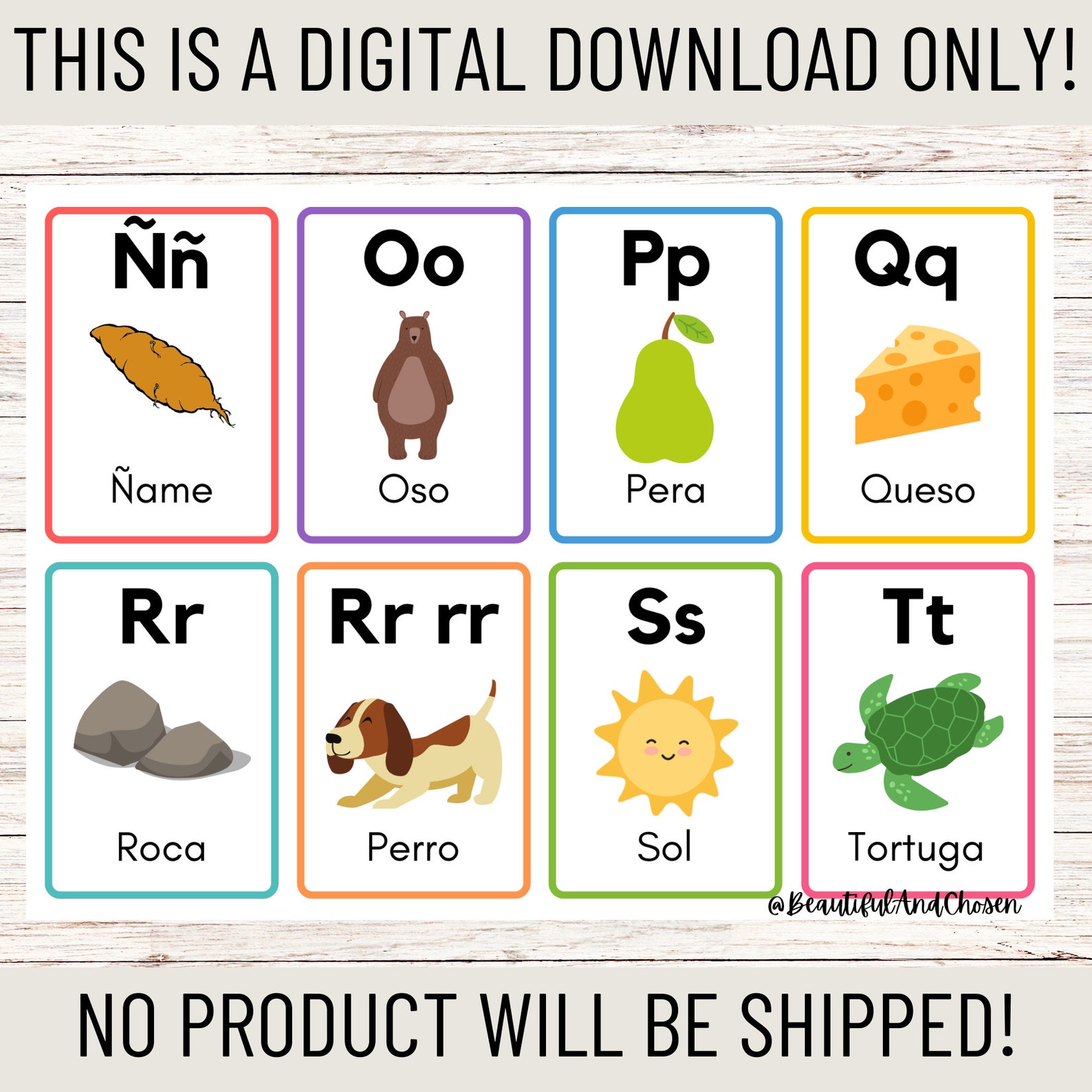 Spanish Alphabet Flashcards Printable-study Tools Kids - Etsy Canada