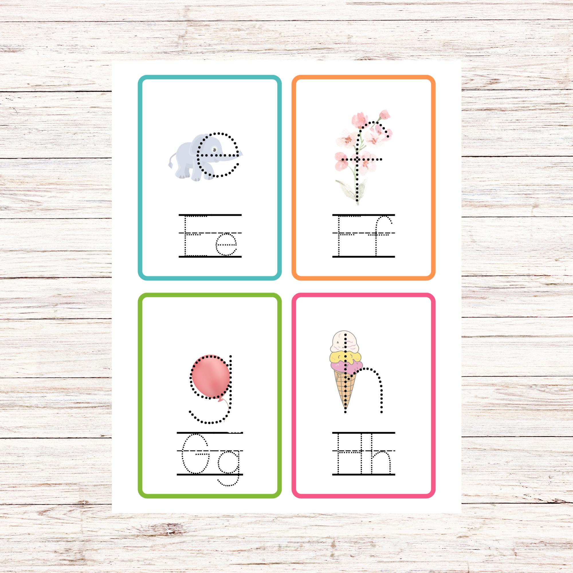 Spanish Alphabet Tracing Flashcards Printable - Mnemonic Flashcards ...