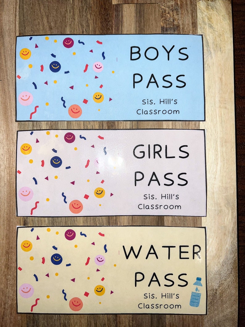 Customizable Hallway Pass-digital Download for Classroom, Elementary ...