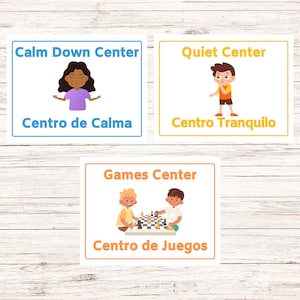 Bilingual Classroom Center Labels-spanish and English- Classroom ...