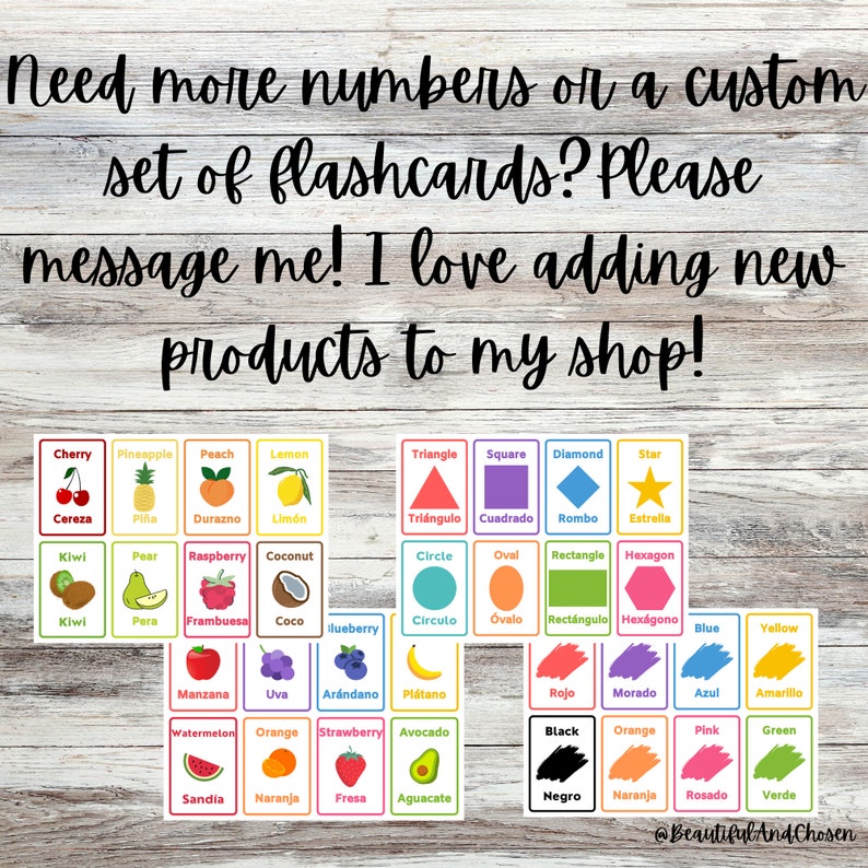 Number Flashcards 1-24 Colorful Preschool Tool MESSAGE to ADD NUMBERS ...