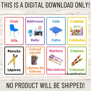 Bilingual Classroom Labels and Rules-spanish and English- Classroom ...