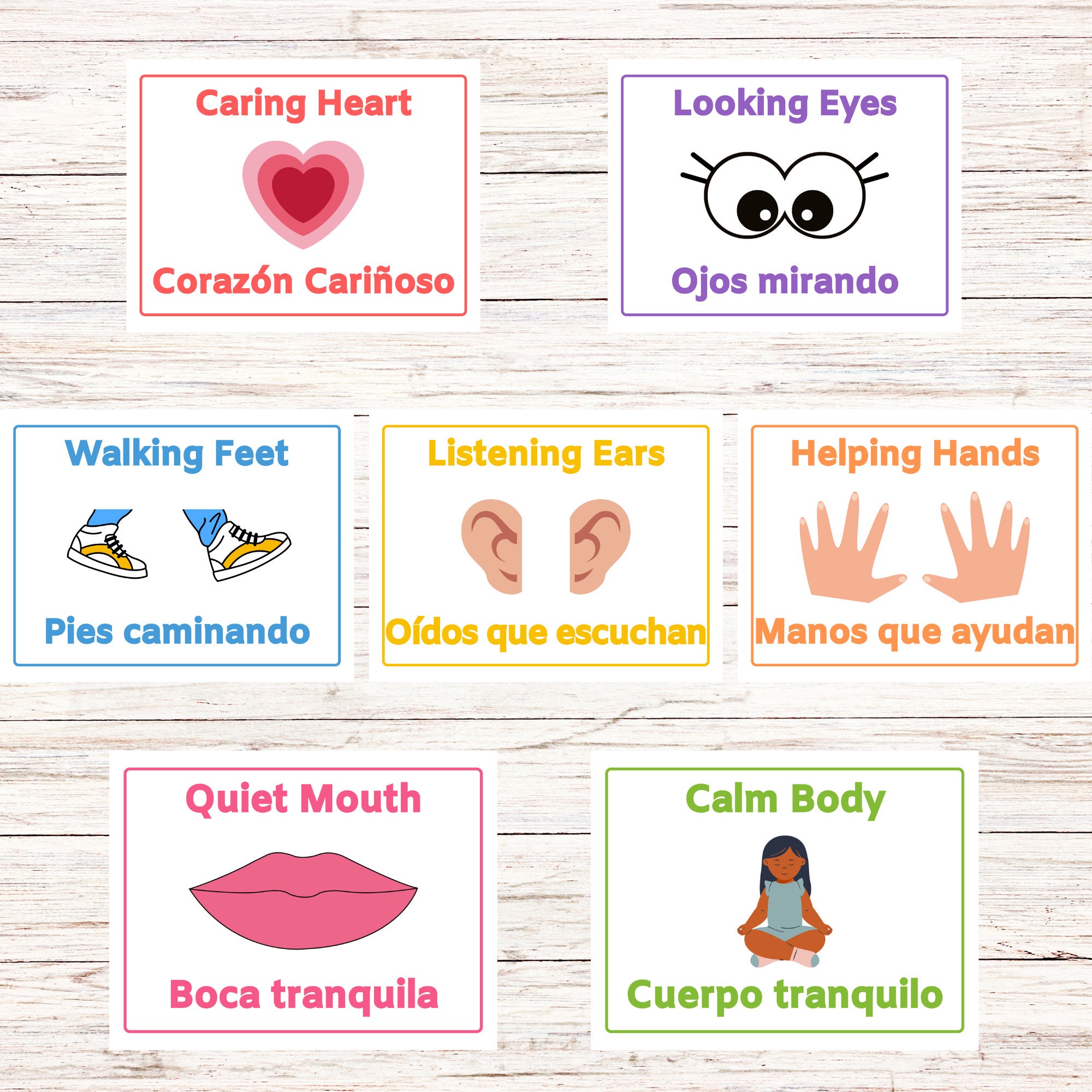 Bilingual Classroom Labels and Rules-spanish and English- Classroom ...