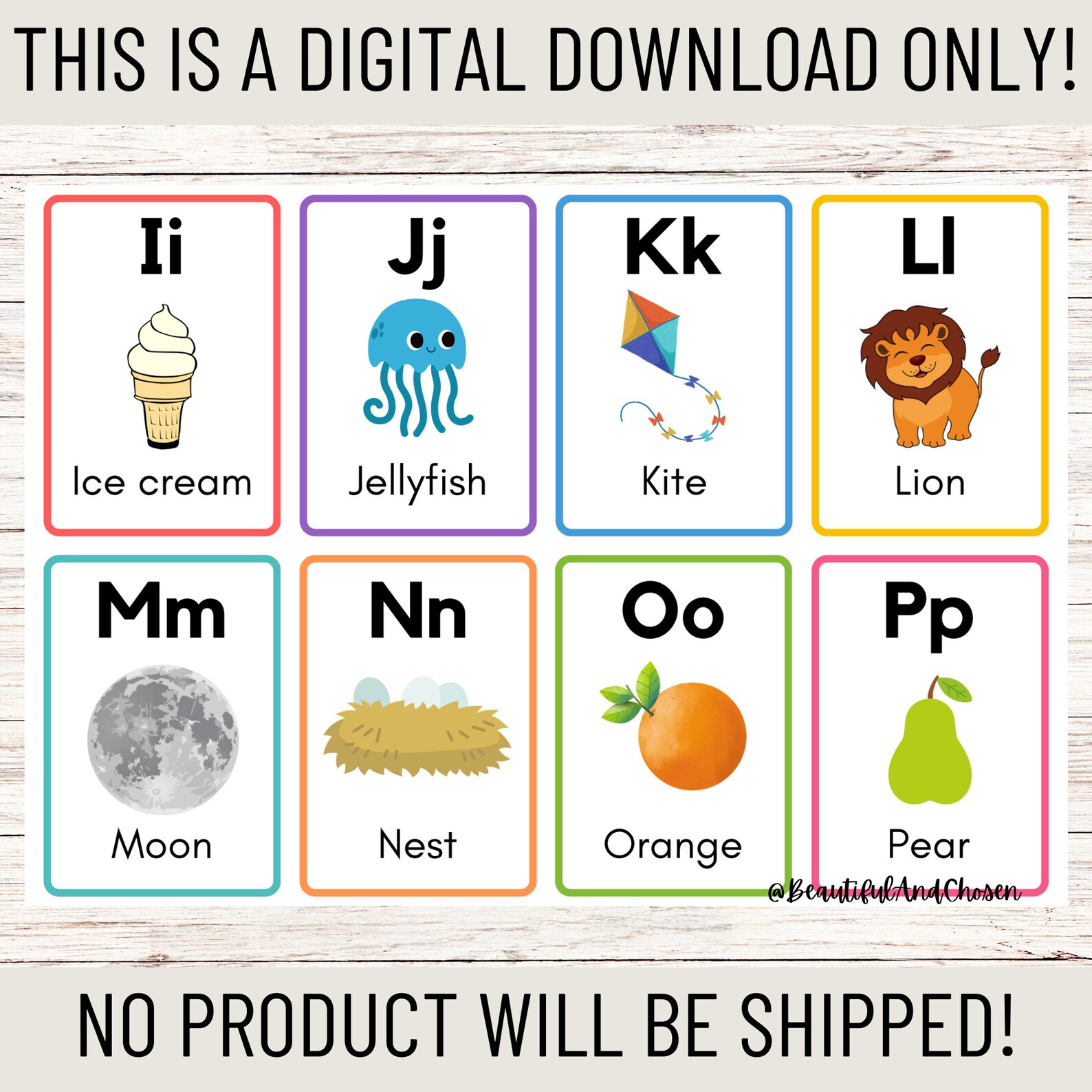 English Alphabet Flashcards Printable-study Tools, Kids Review ...