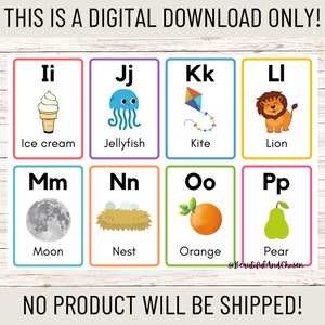 English Alphabet Flashcards Printable-study Tools, Kids Review ...