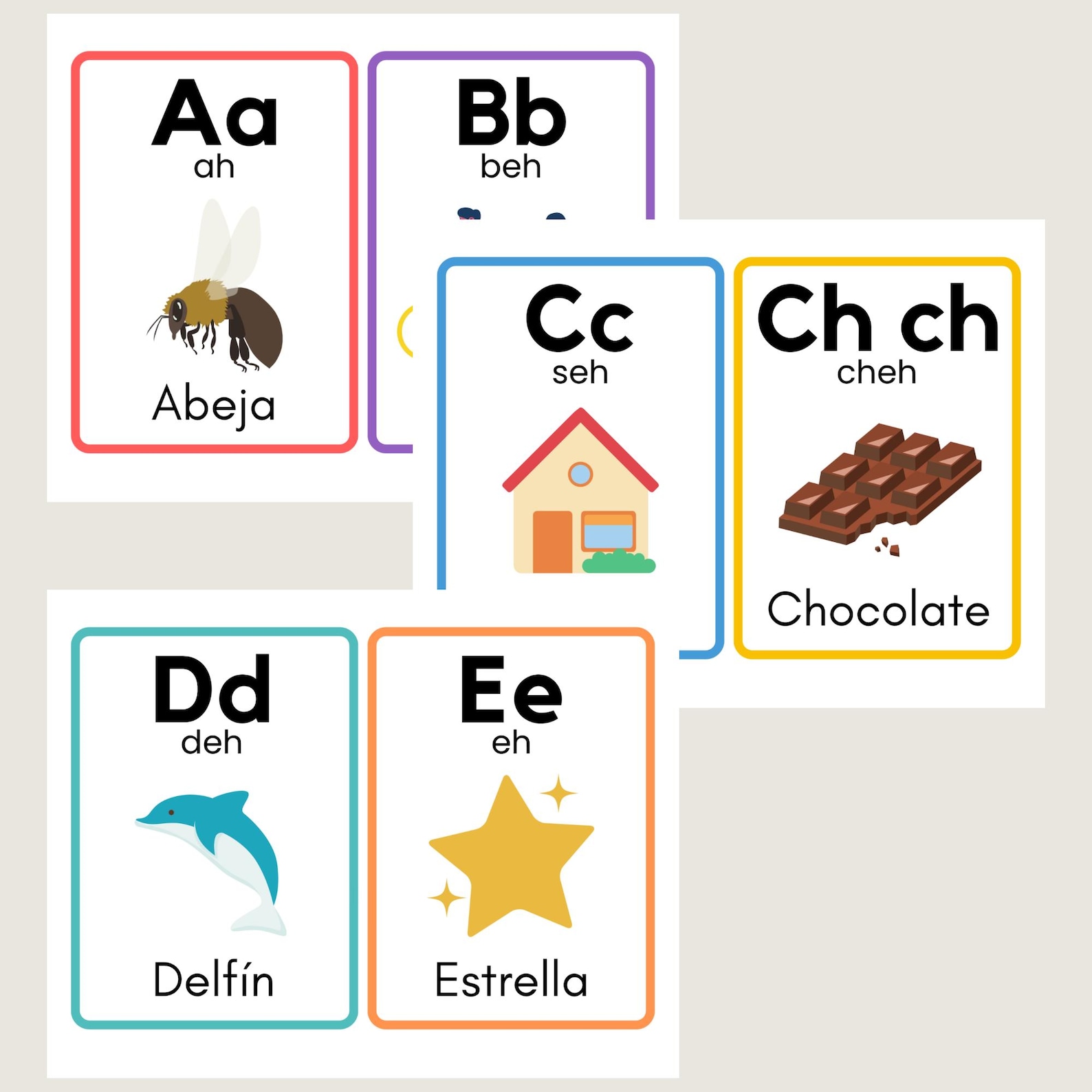 Spanish Alphabet Flashcards Printable With Letter Name Pronunciation ...