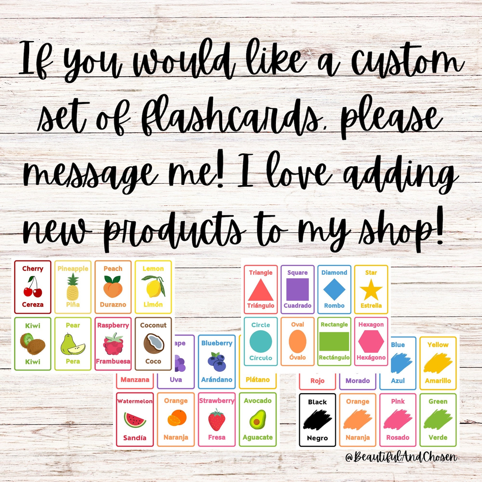 Colors and Shapes Bilingual Flashcards-spanish and English Printable ...