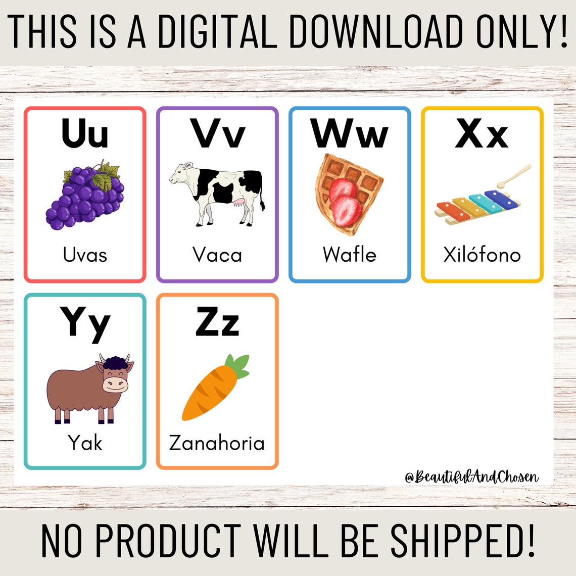 Spanish Alphabet Flashcards Printable-study Tools Kids - Etsy Canada