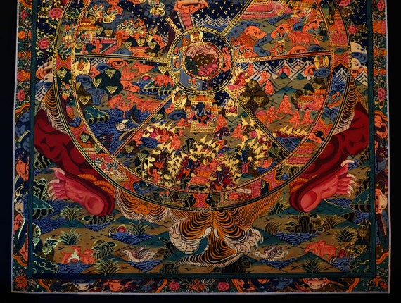 Wheel of Life (Samsara) Tibetan Buddhism Fine Thangka Lama Painting ...