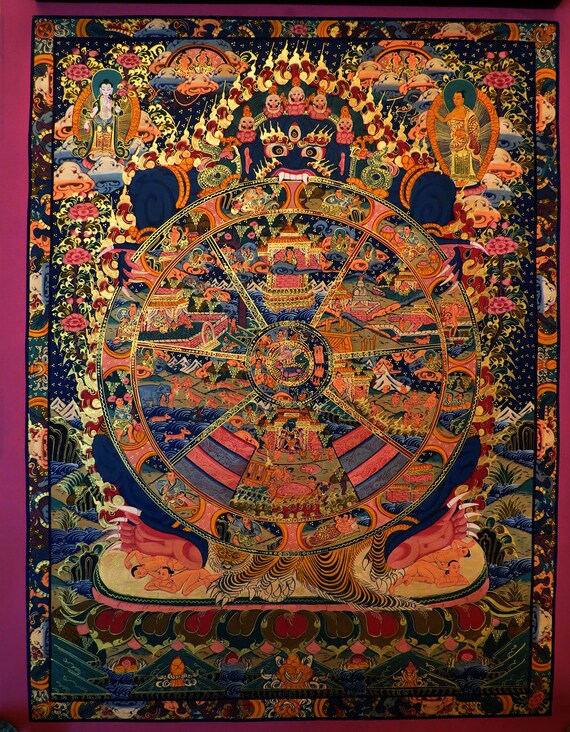 Wheel of Life samsara Tibetan Buddhism Fine Thangka Lama | Etsy
