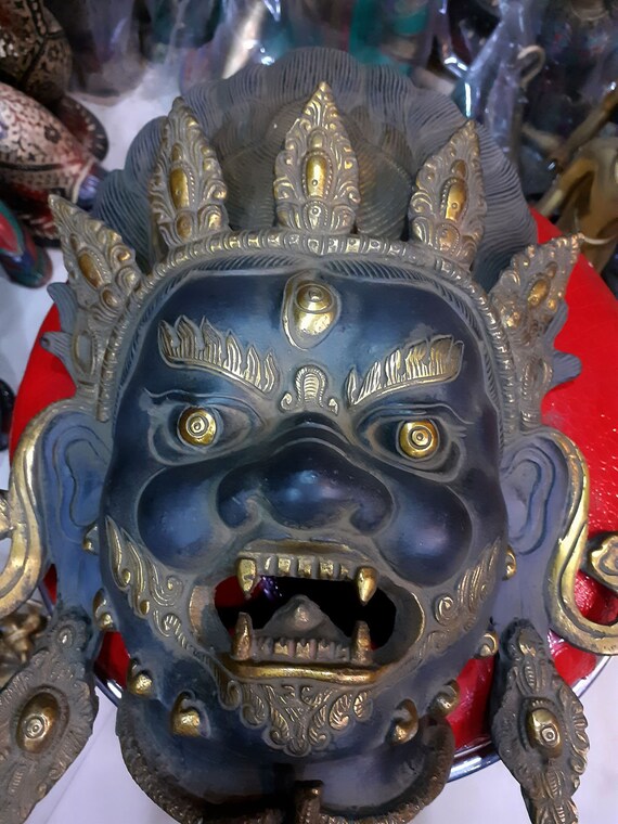 Unique 13 Lord God Mahakala Bhairav Face Brass Mask Face - Etsy