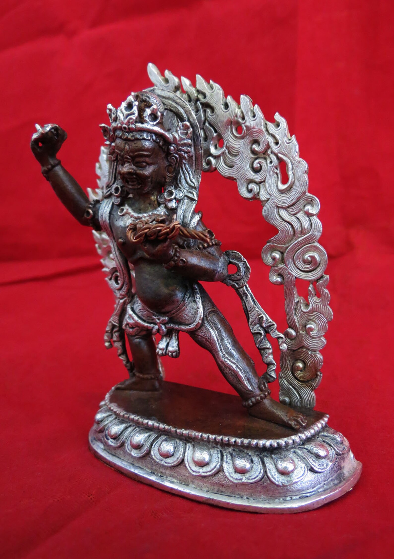 Buddhism Tibetan Protector God Vajra Pani Copper Oxide Silver - Etsy ...