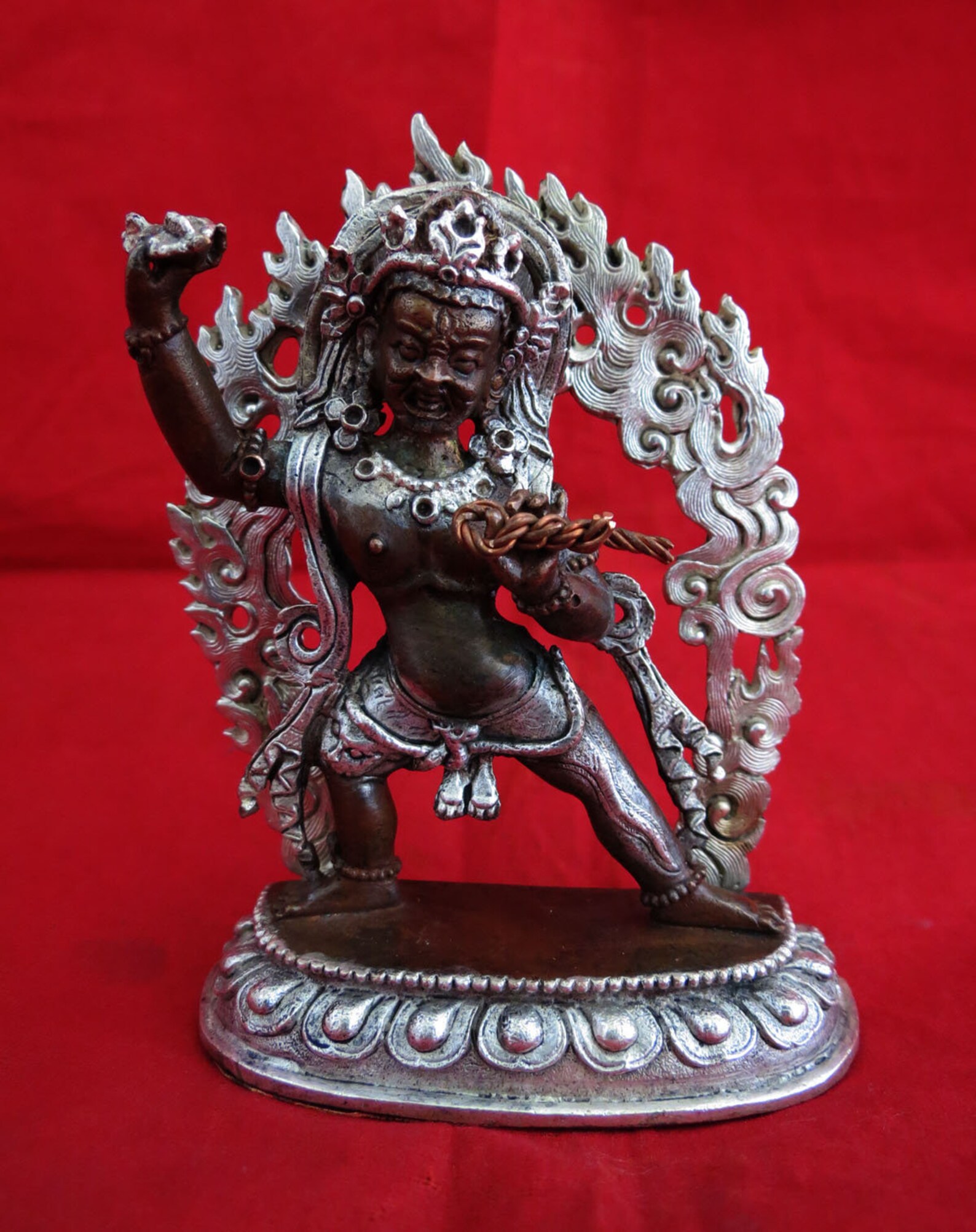 Buddhism Tibetan Protector God Vajra Pani Copper Oxide Silver - Etsy ...