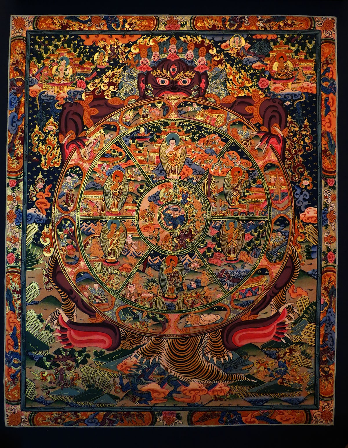 Tibetan thangka wheel of life - indykool