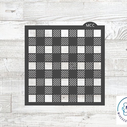 Vintage PLAID STENCIL DECOR Brick Cobblestone Country Garden - Etsy