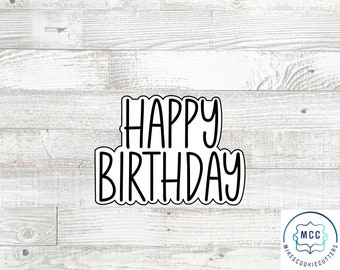 Happy Birthday Plaque 2 Cookie Cutter | Etsy